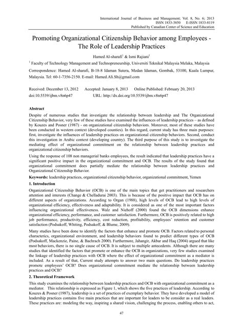 Pdf Promoting Organizational Citizenship Behavior Among Employees