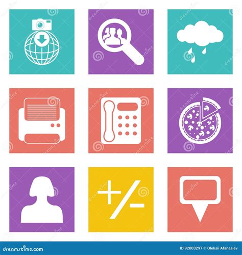 Color Icons For Web Design Set 49 Stock Vector Illustration Of Equipment Food 92003297