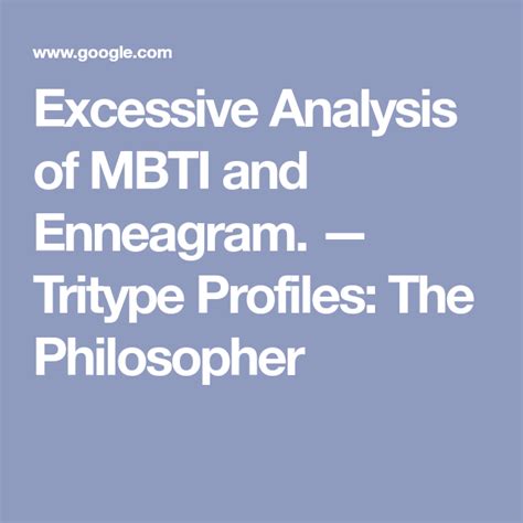 Tritype Profiles The Philosopher Enneagram Mbti Philosopher
