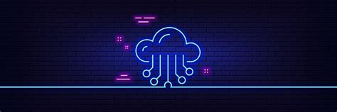 클라우드 스토리지 서비스 라인 아이콘입니다 빅 데이터 기호 네온 라이트 글로우 효과 벡터 0명에 대한 스톡 벡터 아트 및 기타 이미지 Istock
