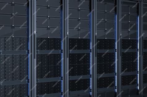 premium photo 3d rendering server computer cluster or server racks