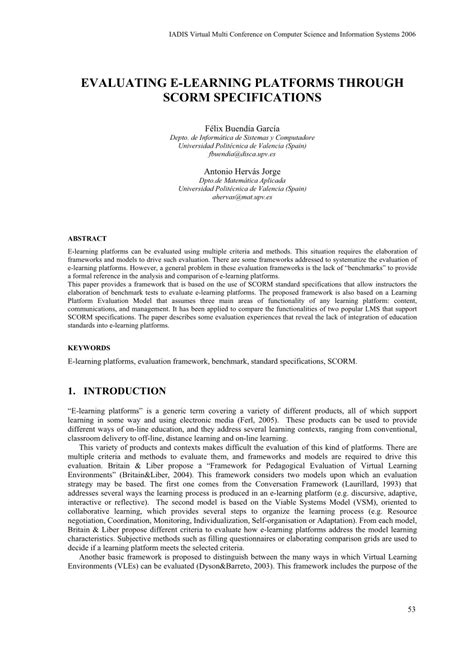 pdf evaluating e learning platforms through scorm specifications