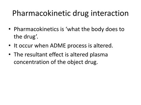 Introduction To Pharmacokinetics And Pharmacodynamics Drug Interactions