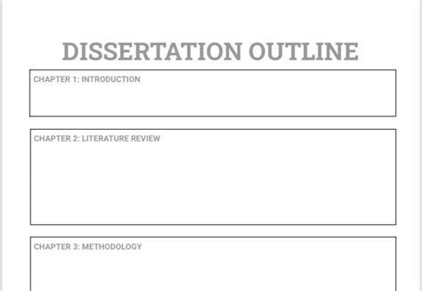 Dissertation Outline Worksheet Tool Digital Download Printable Pdf