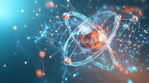 Abstract Atomic Structure With Glowing Orbits And Connected Nodes Premium Ai Generated Image