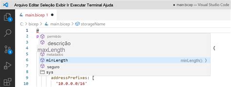 Início Rápido criar arquivos Bicep com o Visual Studio Code Azure Resource Manager