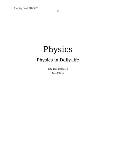 Physics Application In Daily Life Discussion