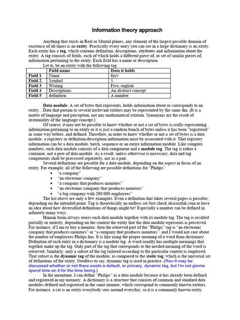 Information Theory Approach Pdf Field Mathematics Information