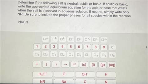 Solved Determine If The Following Salt Is Neutral Acidic Or