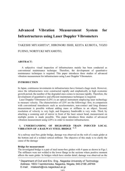 Advanced Vibration Measurement System For Infrastructures Using Laser Doppler Vibrometers