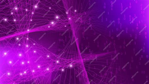 흐름 파동으로 흐르는 빅 데이터 입자 프리미엄 벡터