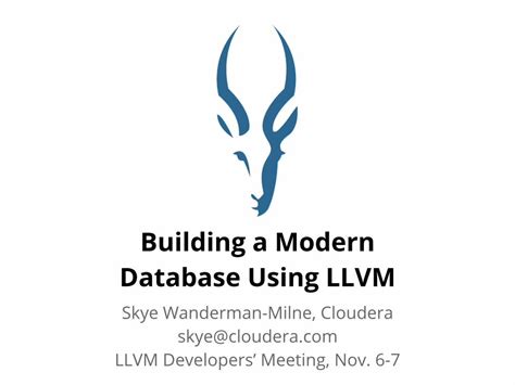 Pdf Database Using Llvm Building A Modern€¦ · Building A Modern