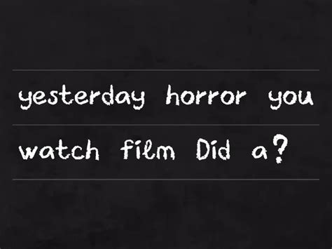Past Simple Negative And Interrogative Forms Unjumble