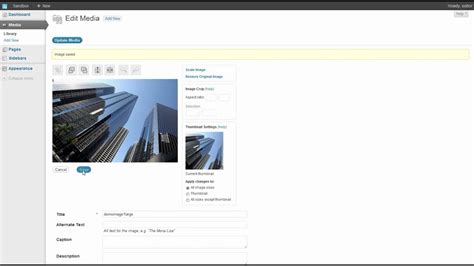 Wordpress Cms Tutorial Scaling Images In The Media Library Youtube