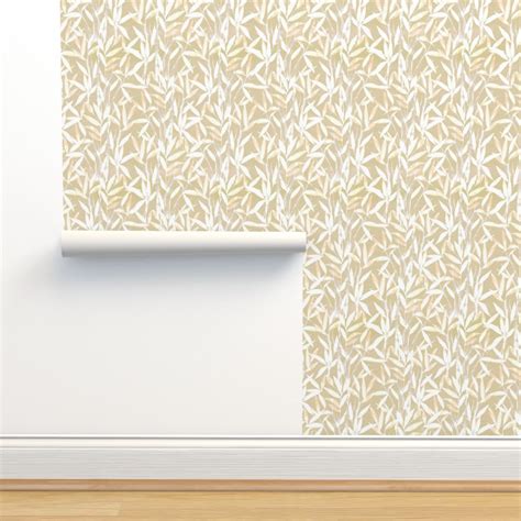 Bamboo Tan Monotone Cut Out Wallpaper Wallpaper Spoonflower