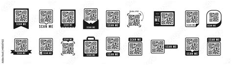 Plakat Qr Code Set Template Of Frames For Qr Code With Text Scan Me