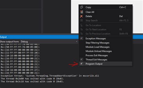 Visual Studio Output Window Is Not Displaying Messages Sent By