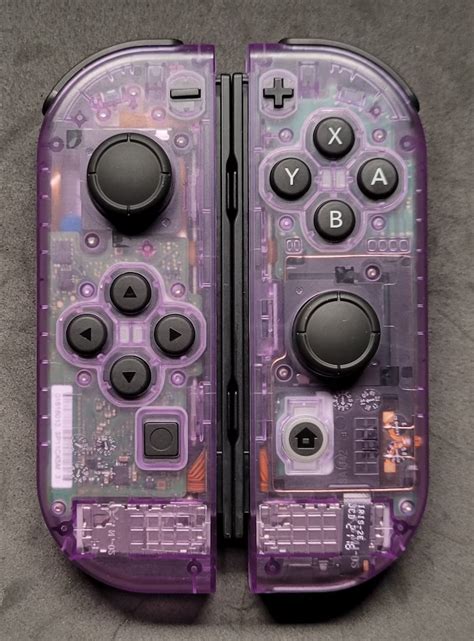 New Custom Nintendo Switch Clear Atomic Purple D Pad Joy Con Controller