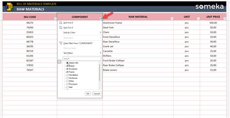 Bill Of Materials Template In Excel Create Bom Tree