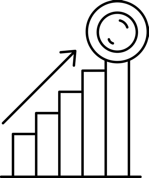 Coin Growing Bar Chart Icon In Line Art 24182490 Vector Art At Vecteezy