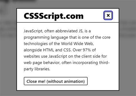 Accessible Modal Dialog With CSS Animations CSS Script