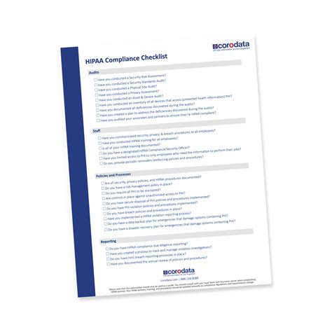 Hipaa Compliance Checklist Hipaa Compliance Checklist A Comprehensive