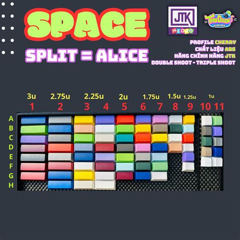 Space Jtk Alice Split Short Space Keycap Jtk Alice Keyboard Short Space Key Genuine Jtk