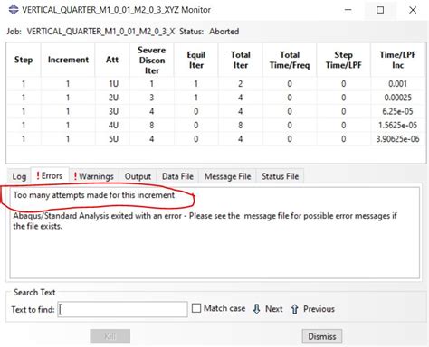 Abaqus Static Analysis Too Many Attempts Made For This Increment