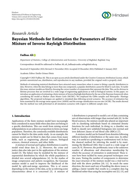 pdf bayesian methods for estimation the parameters of finite mixture