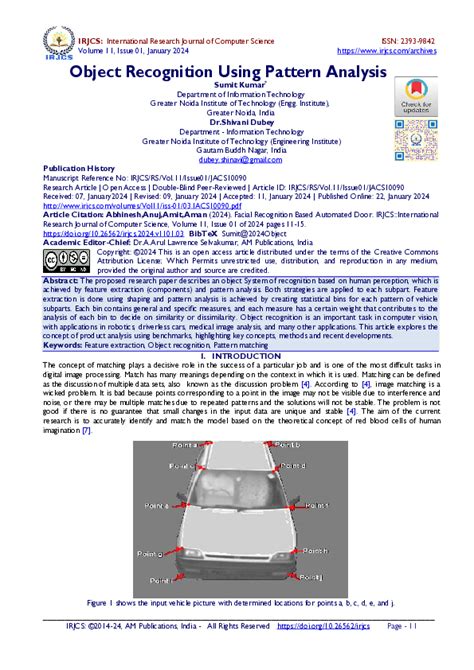 Pdf Object Recognition Using Pattern Analysis