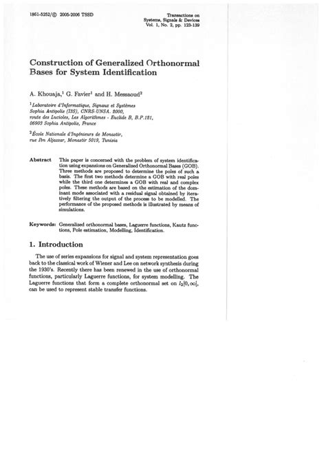 pdf construction of generalized orthonormal bases for system