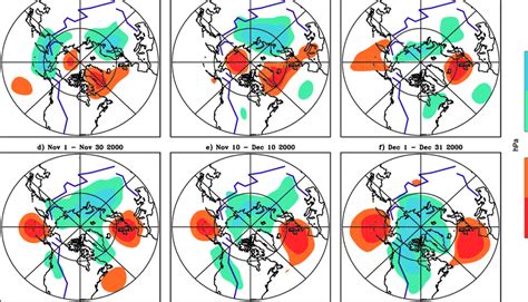 maps of nh gridded slp anomalies for a september 22 october 7 2000