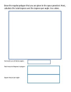 Regular Polygons Draw And Provide Measure Of Angles TpT
