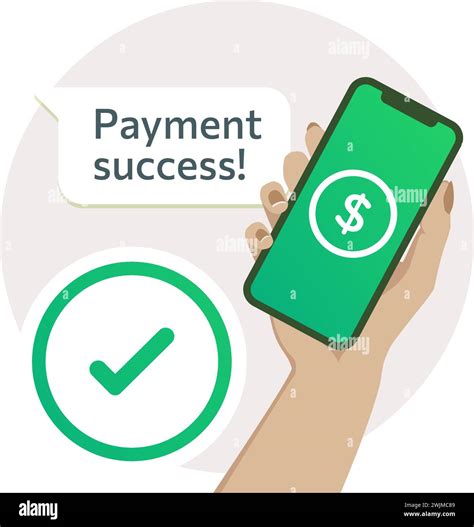 Mobile Payment Success Received And Transferred With Check Mark On