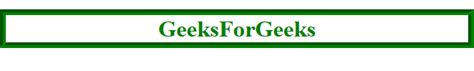Css Outline Style Property Geeksforgeeks