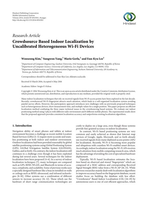 Pdf Crowdsource Based Indoor Localization By Uncalibrated