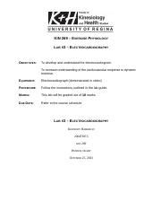 Understanding Electrocardiography In Exercise Physiology Lab Course Hero