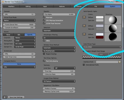 Interface How To Reset Opengl For Solid Lighting Blender Stack