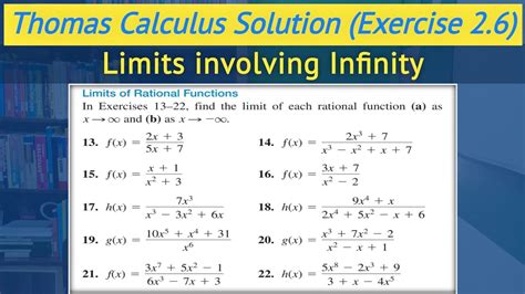 Thomas Calculus 14 Edition Exercise 2 6 Q13 To Q22 Limits Of Rational Functions Urdu Lec 46