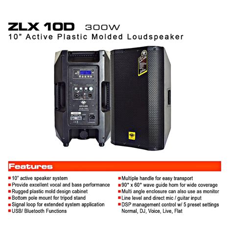 1pc Kevler Zlx 10d 10” Active Speaker System 300 Watts Kevler Zlx 10d