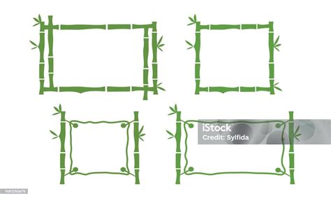 대나무 테두리 열대 벡터 프레임 일본 배경 잎 사각형 및 사각형 템플릿이 있는 녹색 식물 배너 아시아 자연 그림 대나무 벼과에 대한 스톡 벡터 아트 및 기타 이미지 Istock