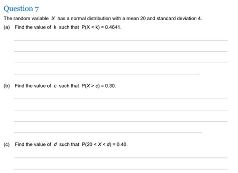 Solved Question The Random Variable X Has A Normal Chegg