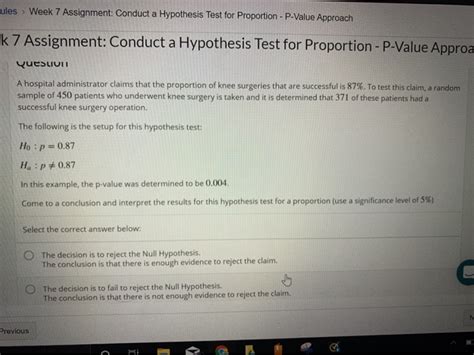 solved ules week 7 assignment conduct a hypothesis test for