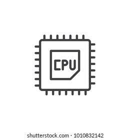 Cpu Processor Line Icon Outline Vector Stock Vector Royalty Free Shutterstock