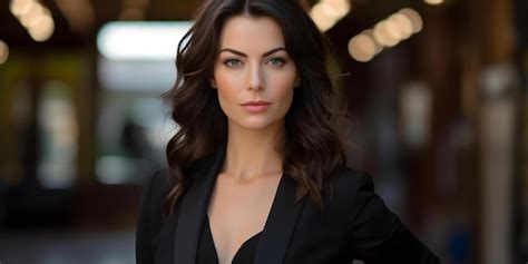 Stylish Brunette Woman In Office Attire With A Touch Of Romance Concept Fashion Photography