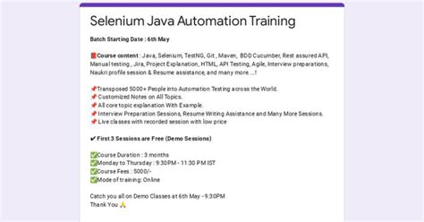 tushar desai on linkedin selenium java automation training