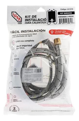 Kit Instalación Calentador Iusa 3 Piezas 1 2 Y 60cm Envío Gratis