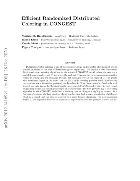 pdf efficient randomized distributed coloring in congest