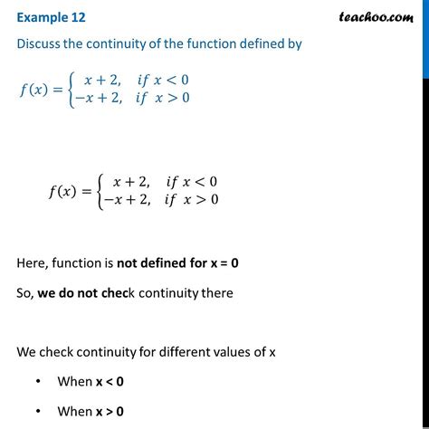 Example 12 Discuss Continuity Of F X {x 2 X 2
