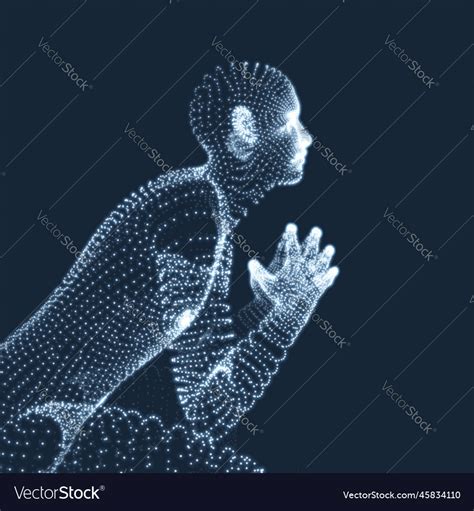 Man In A Thinker Pose 3d Model Of Business Vector Image